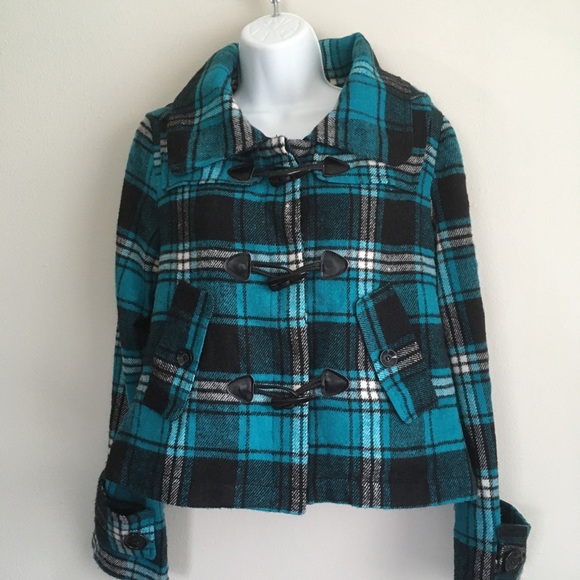 Passport | Jackets & Coats | Passport Aqua And Black Plaid Light Winter ...